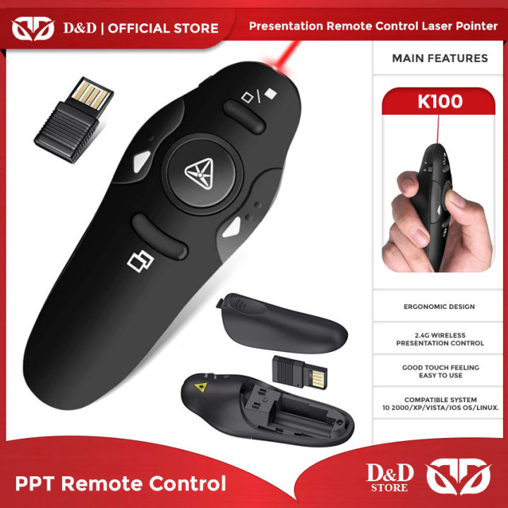 D&D | K100 Wireless Presenter, PPT Controller Presentation Remote ...