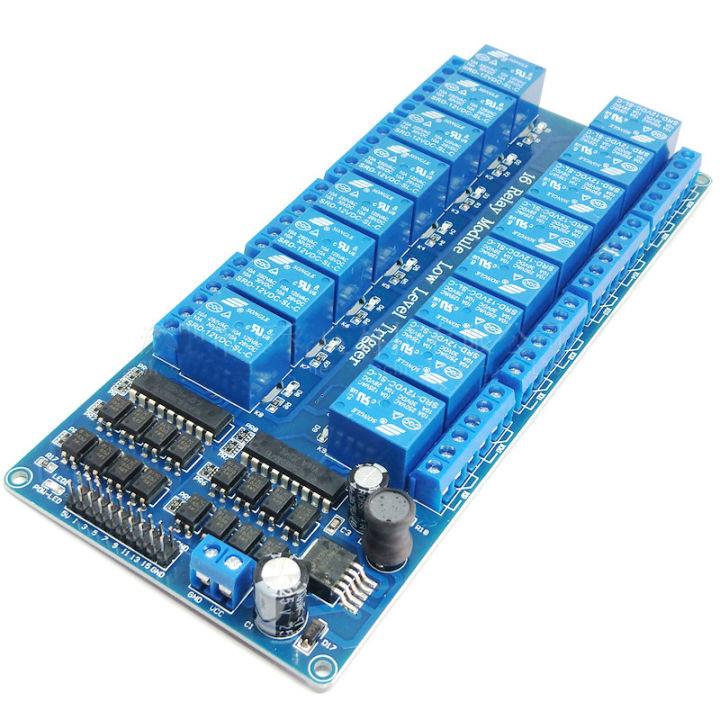 DC 5V 12V with Optocoupler LM2576 Microcontroller Interface Electrical Relay 16 Channel Relay ...