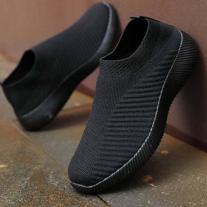 New casual rubber shoes for women slip on shoes walking shoes flat ...