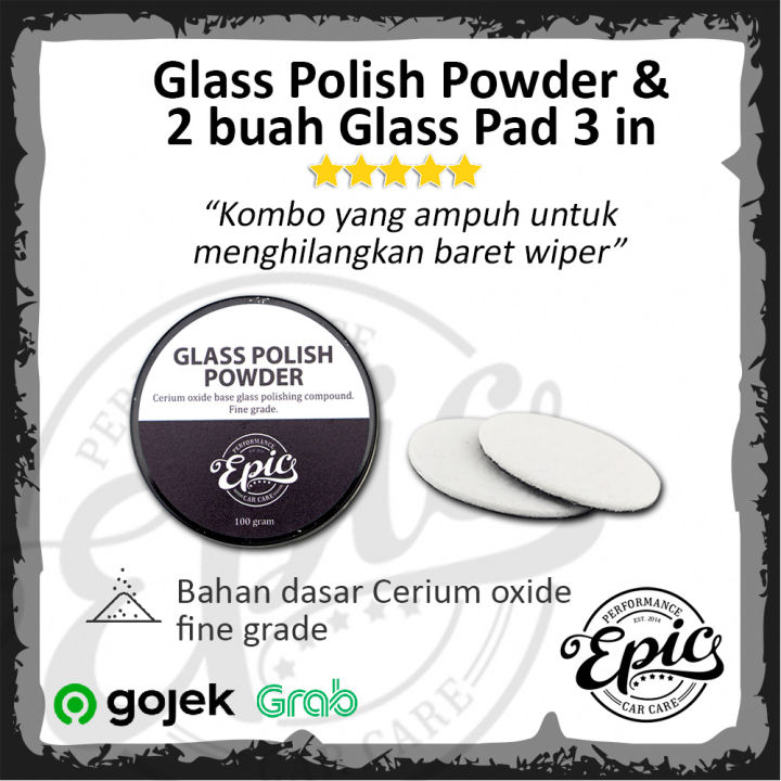 Paket Poles Kaca Baret Epic Glass Polishing Powder 100 gram | Lazada ...