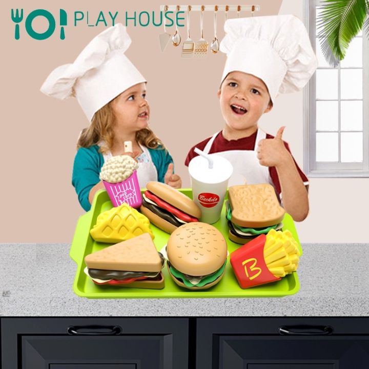 Pretend play food toys set Play House Sandwich French Fries Burger ...