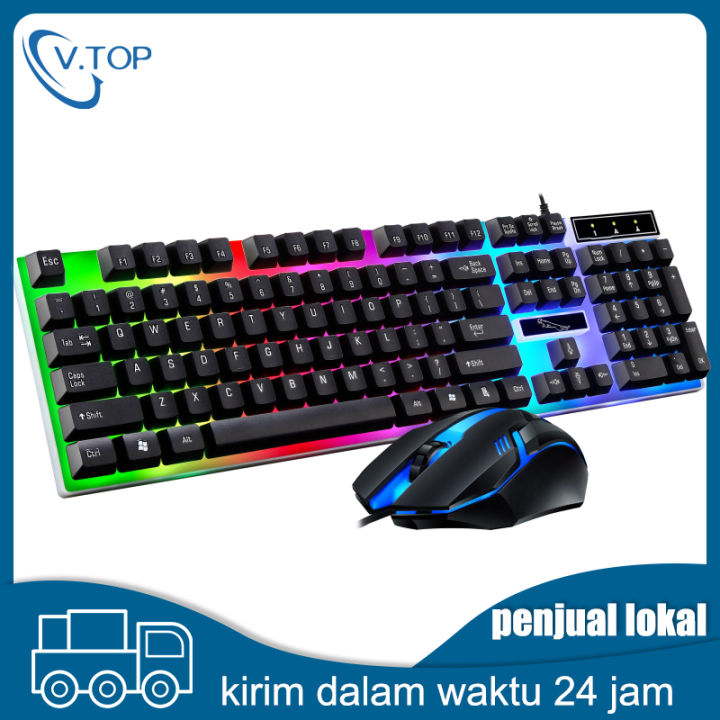 Keyboard Dan Mouse Gaming PC Full Set LED RGB Waterproof Acetech G21B ...