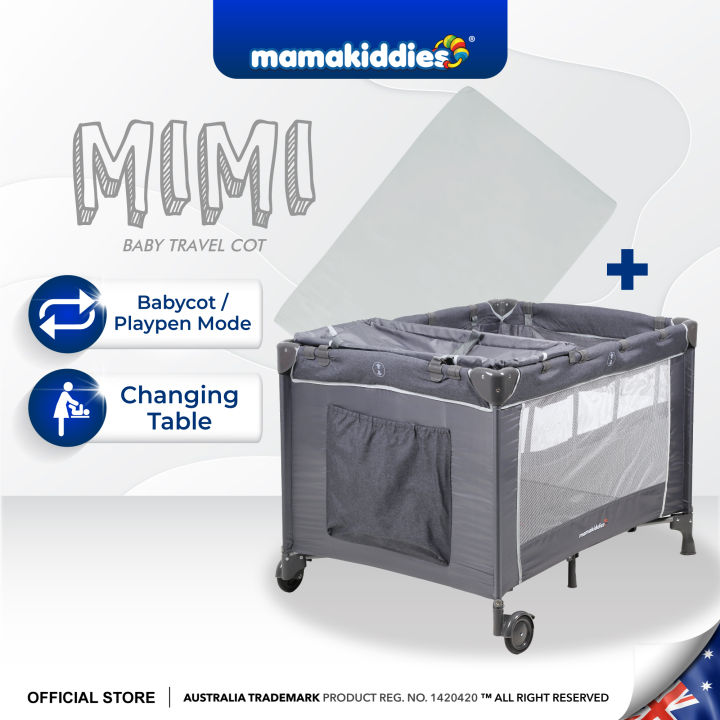Mamakiddies MIMI Baby Bed 2 Level Portable Baby Playpen Baby Cot Travel ...