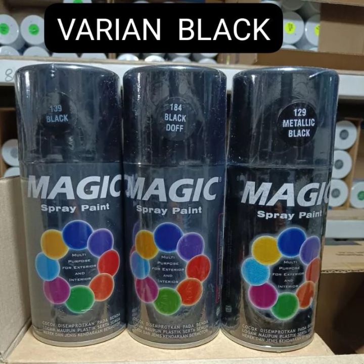 pilok pilox cat spray magic 300cc varian black hitam 129 metallic black ...