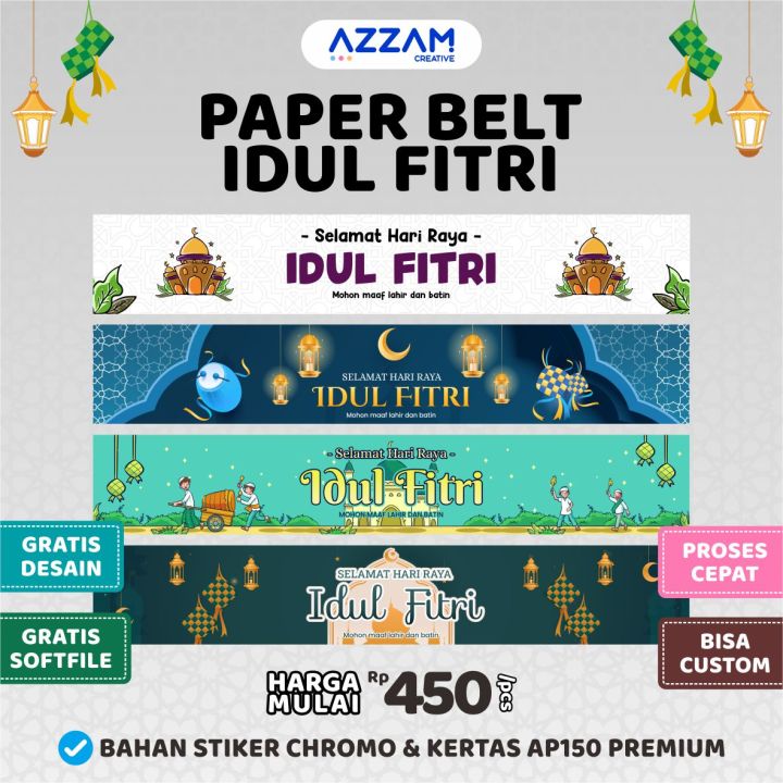PAPER BELT IDUL FITRI PAPER SLEVE LABEL SEGEL BOX CUSTOM | Lazada Indonesia