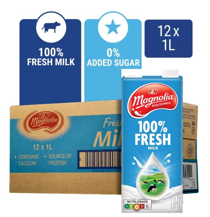 Magnolia UHT Fresh Milk 1L X 12, Expiry Jul 2026 | Lazada Singapore