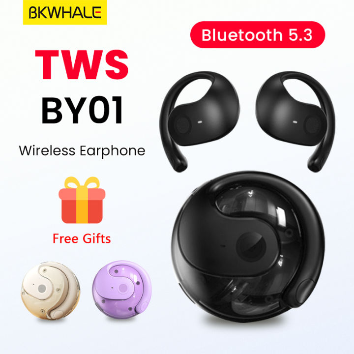 BKWHALE BY01 TWS หูฟังบลูทูธไร้สาย5.3เปิดเฮดโฟนพร้อมไมค์ไม่มีเสียงรบกวนหูฟังสเตอริโอ3มิติ ...