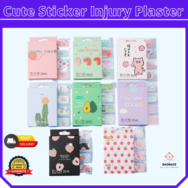 Baobaoz Cute Sticker Plaster Tape Injury Cut Waterproof Cartoon Kids ...