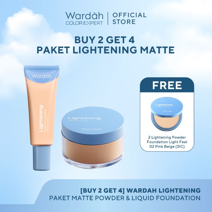 [BUY 2 GET 3] WARDAH Paket Lightening Paket Matte Powder 02 20 g Liquid ...