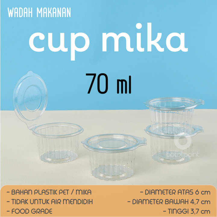CUP MIKA PLASTIK 70 ml CUP SAOS CUP PUDING 1 PAK ISI 50 pcs EKONOMIS ...