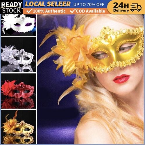 Masquerade Mask Halloween Costume Party Mask Women topeng Birthday ...