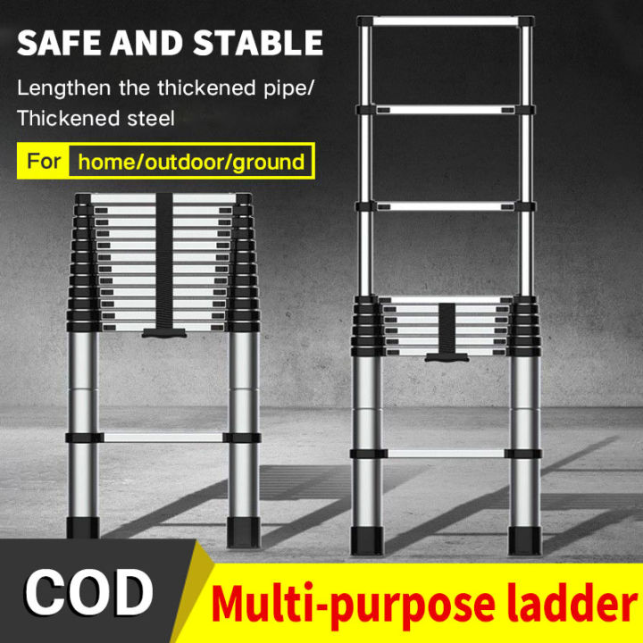 Lifting straight ladder multi-functional telescopic ladder aluminum ...