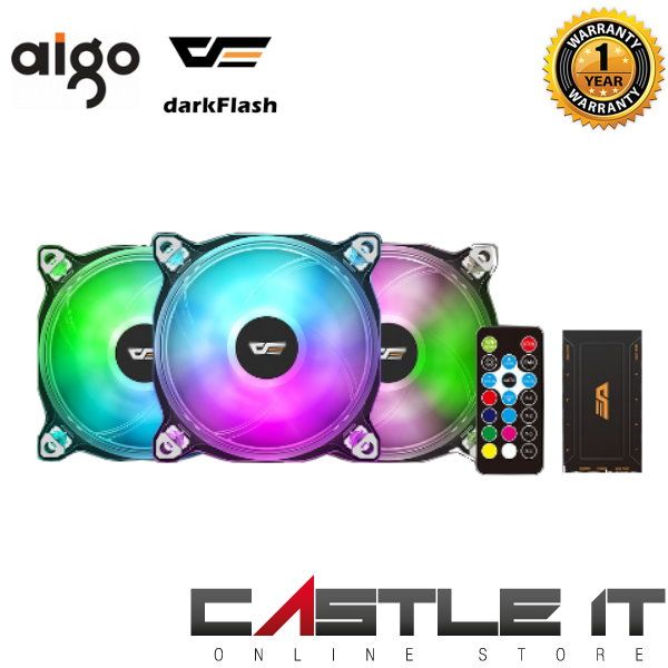 AIGO DarkFlash CF8 Pro 3‐In‐1 RGB Chassis Fans with Controller ...