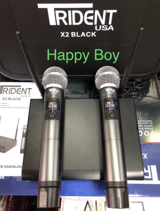 Original TRIDENT X2 black UHF Digital Dual wireless microphone with xlr ...
