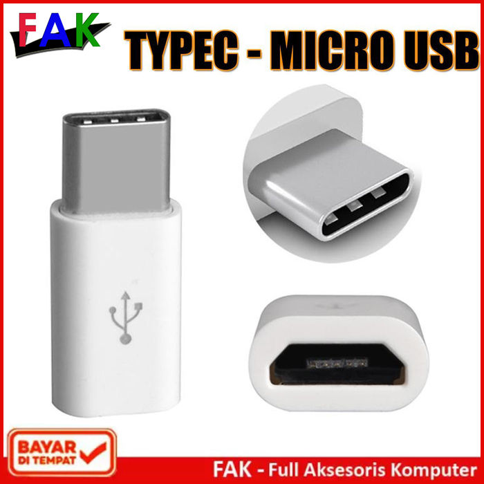 FAK - OTG Penyambung Type C To Micro USB / Merubah Type-C Male Menjadi ...