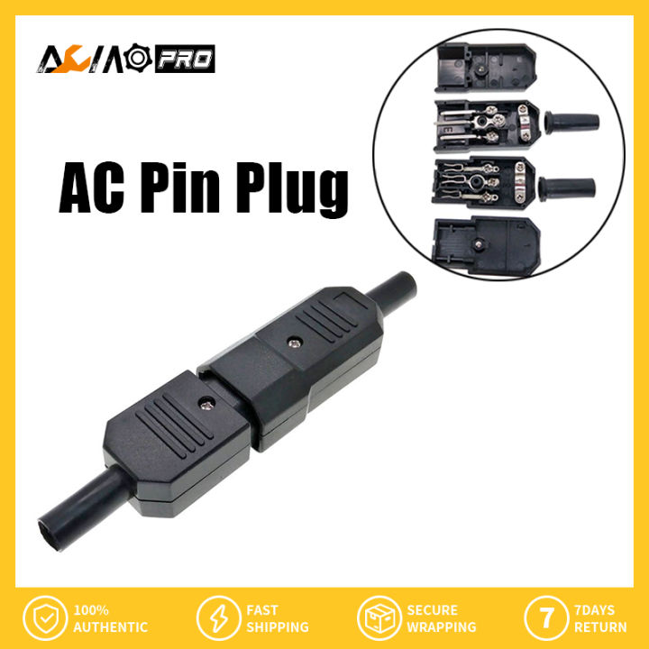 AumoPro 2Pcs 10A 250V IEC Straight Cable Plug Connector Female Male ...