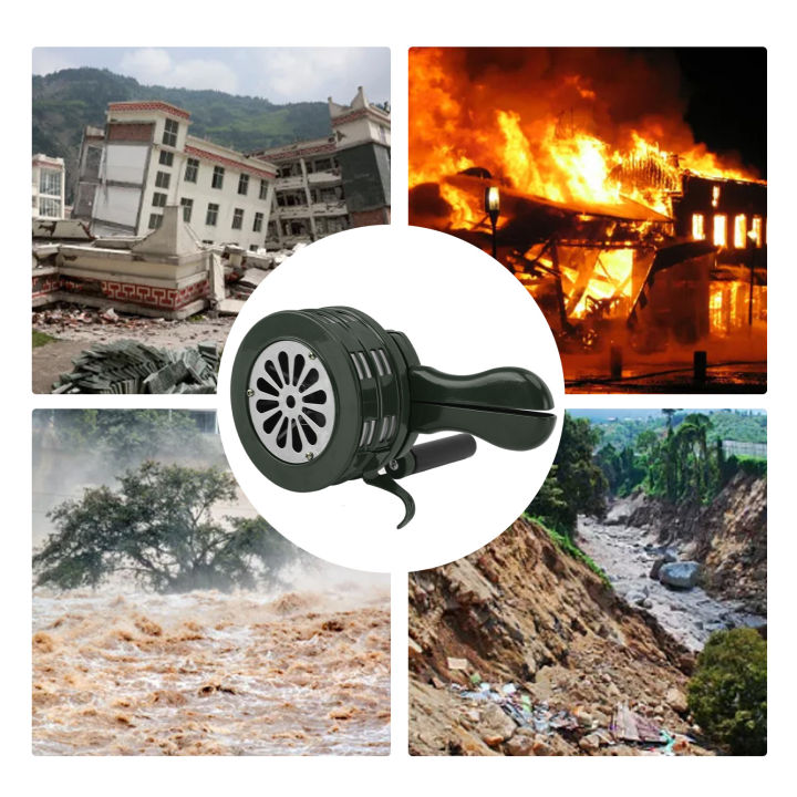 Emergency Safety Manual Siren Hand Crank Alarm 110db Aluminum Alloy ...