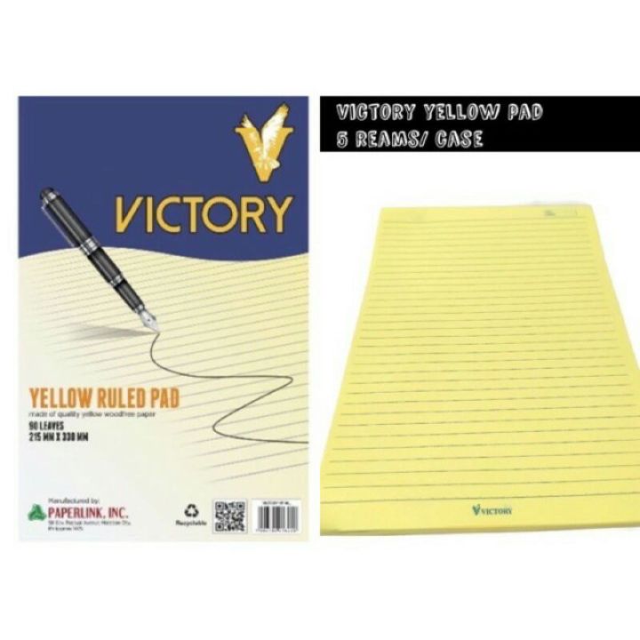 NEW Victory Yellow pad 90 leaves sold per pads and ream | Lazada PH