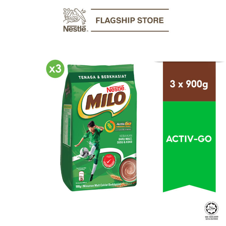 NESTLÉ MILO® CHOCOLATE MALT POWDER Soft Pack 900g Bundle of 3 | Lazada
