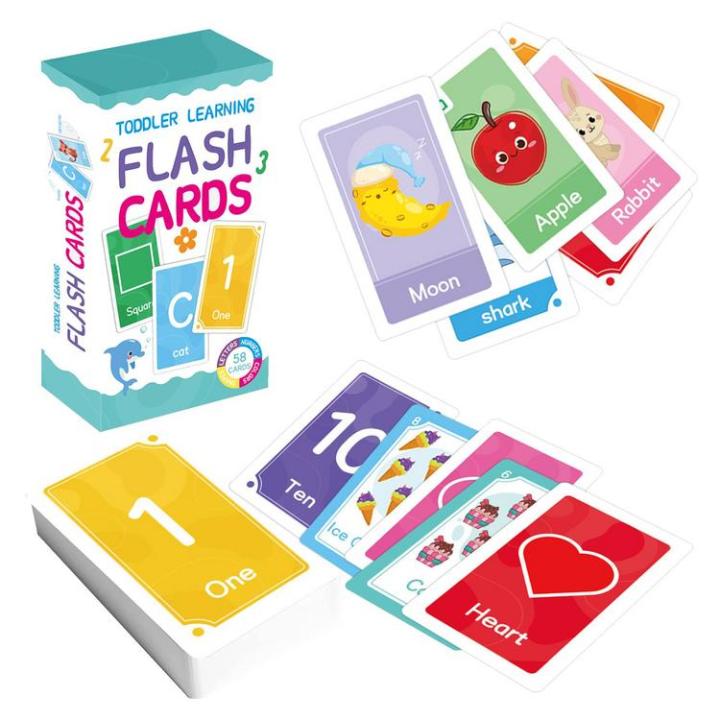 Toddler Flash Cards 58PCS/Set Flash Cards for Letters Colors Shapes and ...