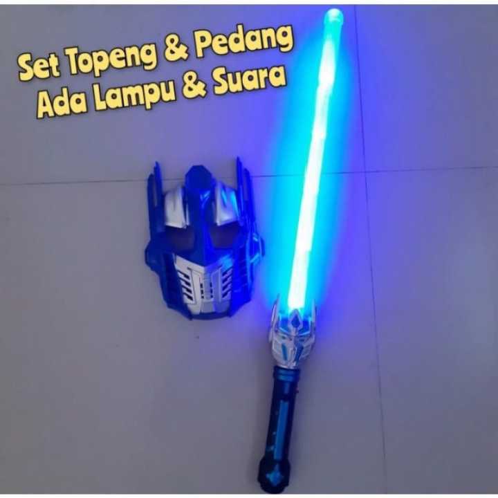 Mainan sword topeng pedang nyala optimus prime bumblebee mask ...