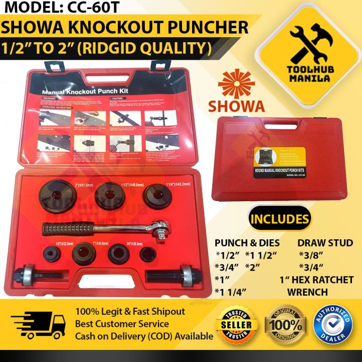 Showa Manual Knockout Puncher Set 1/2"-2" Knock Out Punch Puncher Tool Set 1/2" to 2" | Lazada PH