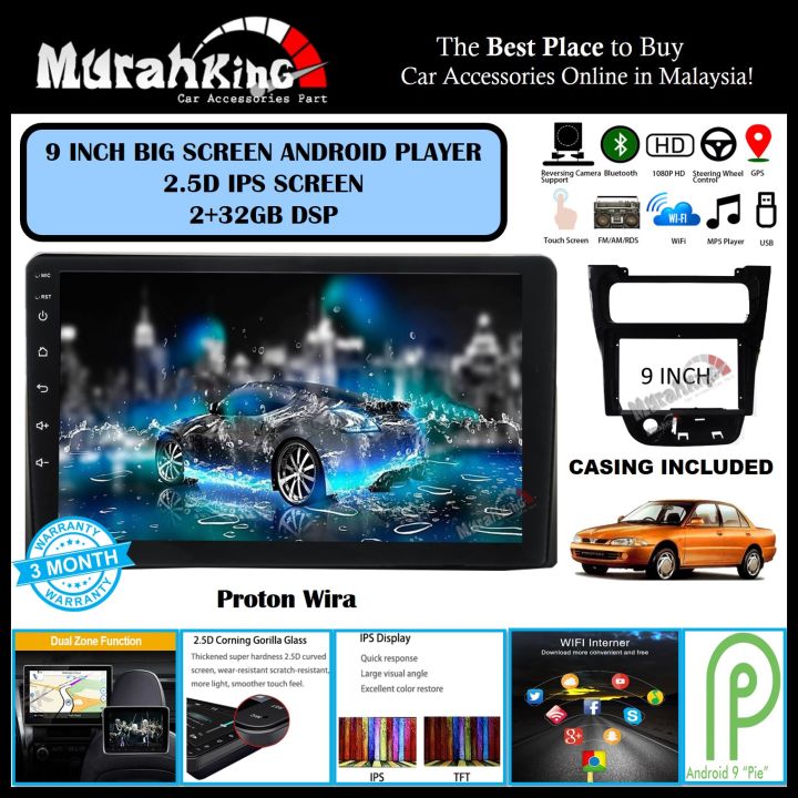(2RAM 32GB DSP IPS SCREEN)9" Inch Android 9.0 4 Core GPS Plug & Play ...