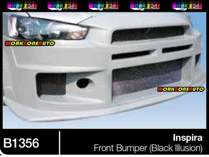 B1356 Proton Inspira / Mitsubishi Lancer Fiber Front Bumper (Black ...