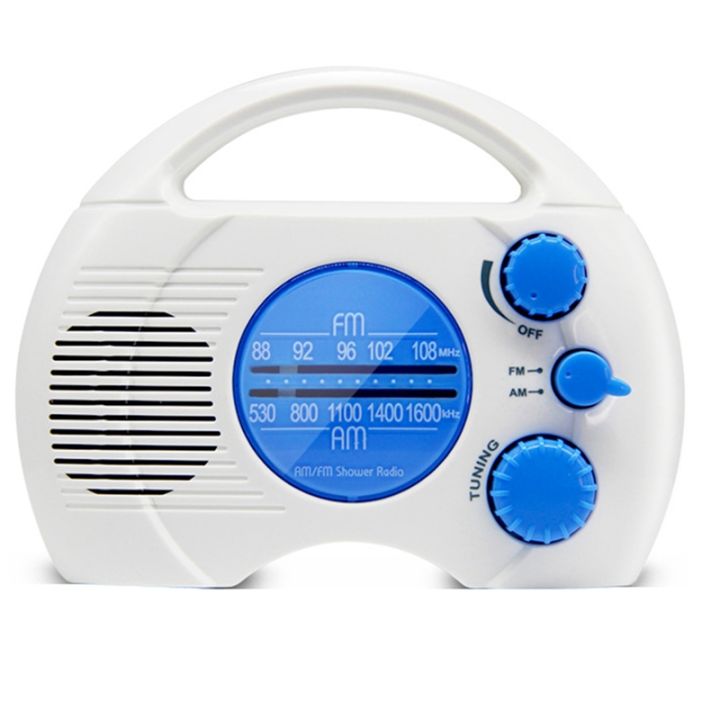 (SJXQ) New Radio Portable Radio 4-Level Shower Waterproof Radio AM FM ...