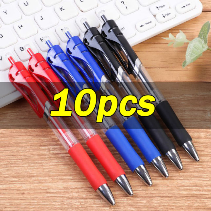 Hami 10Pcs Retractable Gel Pen 0.5mm Neutral pen 3 Colors Press The ...
