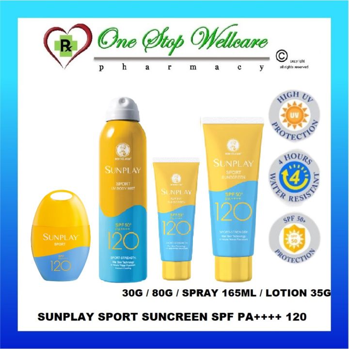 SUNPLAY SPORT SUNCREEN SPF 50 PA++++ 120 30G / 80G / SPRAY 165ML ...