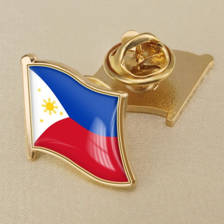 3Pcs Philippine Flag Lapel Pin Brooch Metal Badges Decorative Brooch Pins for Clothes Cap Bag ...