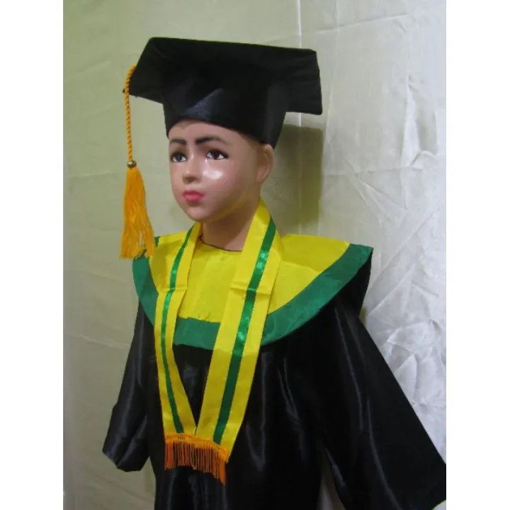 PAKAIAN SERAGAM TOGA WISUDA ANAK TK PAUD KUNING HIJAU ORIGINAL 100% ...