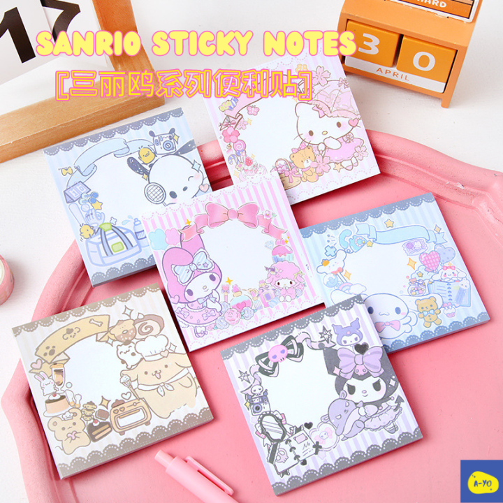 【Ready Stock】 50 Sheets Sanrio Sticky Notes Cute Sticky Notes Sanrio ...