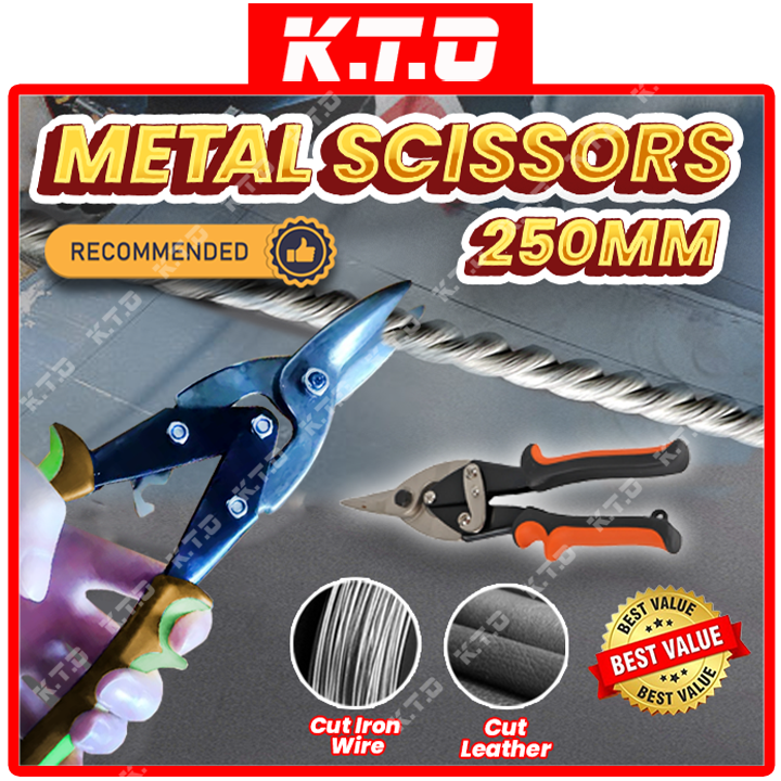 250MM Metal Zinc Scissors Aviation Tin Snip Straight Cutting Metal ...