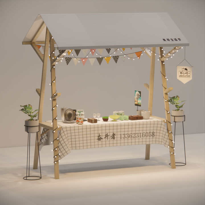 Mobile folding booth custom outdoor shed stall display shelf solid wood ...