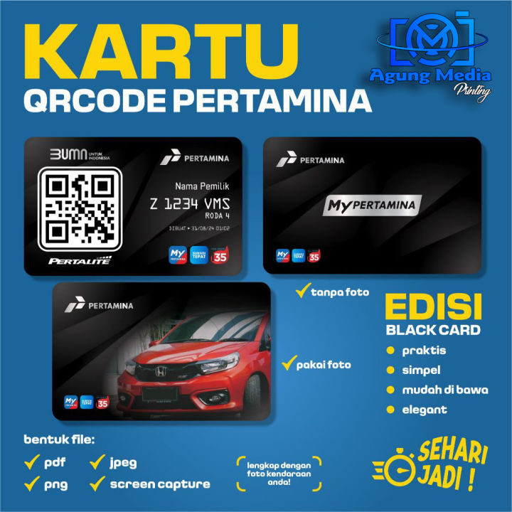 CETAK KARTU MY PERTAMINA SEHARI JADI EDISI BLACK CARD CUTOM DESIGN | Lazada Indonesia