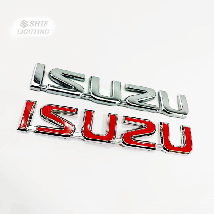 1 x ABS Chrome ISUZU Logo Letter Car Side Rear Trunk Emblem Sticker ...