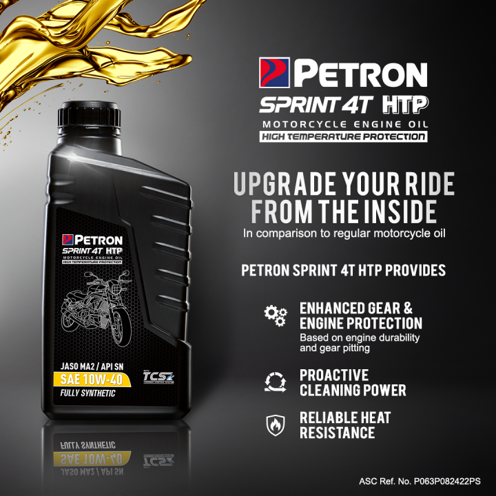 PETRON SPRINT 4T HTP FULLY SYNTHETIC MOTORCYCLE OIL SAE 10W-40 (1 Liter) | Lazada PH