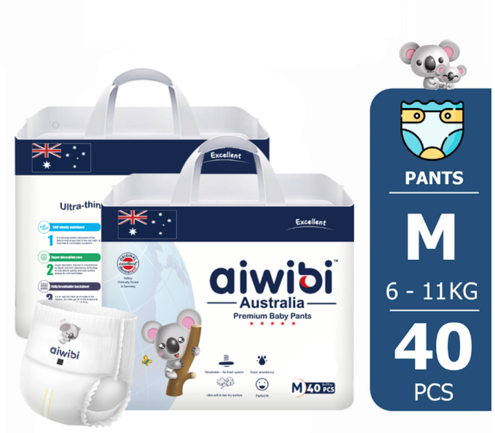 Aiwibi Premium Baby Pants Diaper - M40/L38/XL36/XXL34 | Lazada