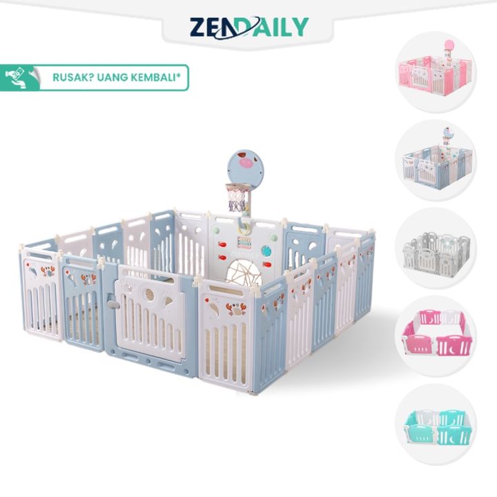 ZENDAILY Pagar Main Anak Dengan Mainan Interaktif Baby Fence with Toys ...