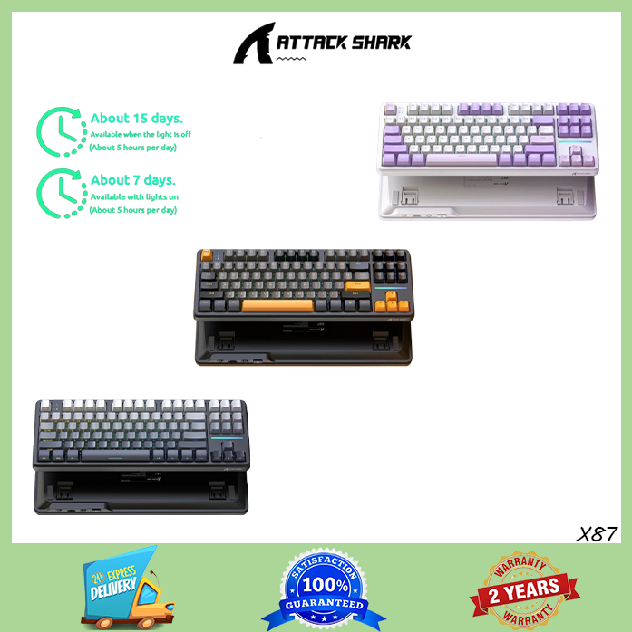 Attack Shark X87 Tri-Mode Mechanical Keyboard RGB Hot-Swap Wireless ...