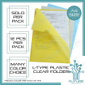 Clear Document Folder L-Type A4 Colored Clear Folder (12) PCS Ltype ...