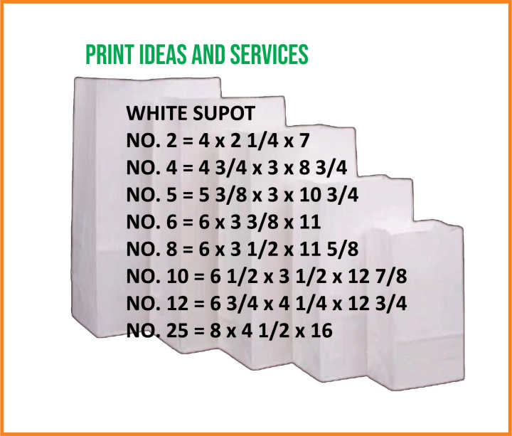 SOS White kraft paper bag / Supot /paperbags / paperbag | Lazada PH