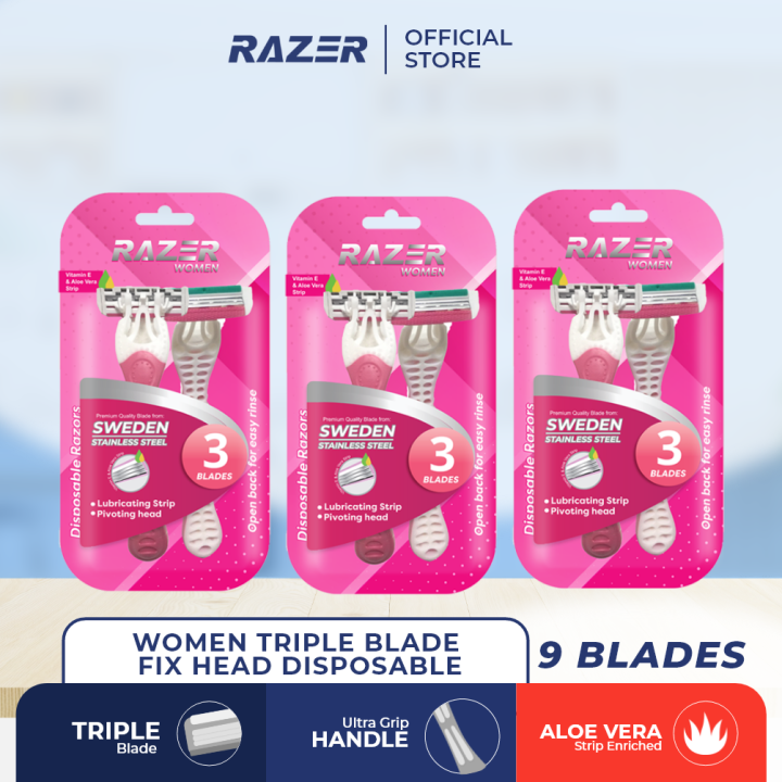 Razer Womens Triple Blade Disposable Razor by 2s x 3 Packs | Lazada PH