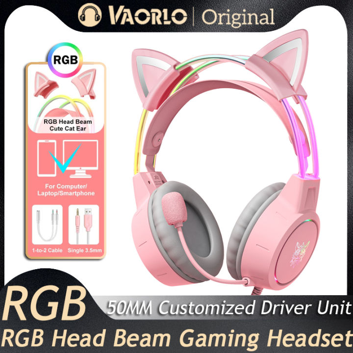 ONIKUMA Original X15Pro Wired Headphones with RGB Head Beam Flexible ...