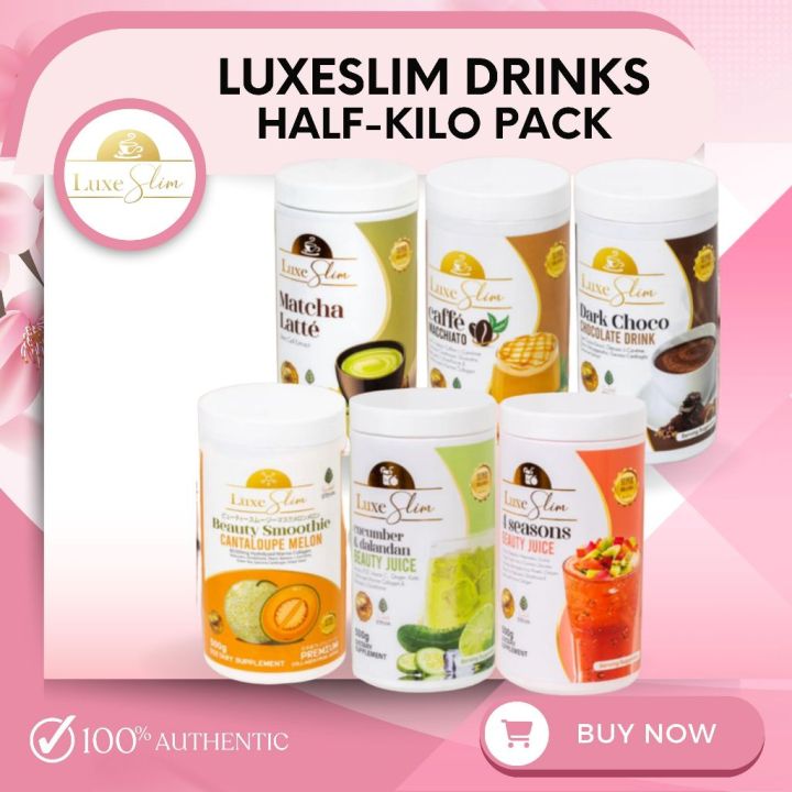 LuxeSlim Drinks HALF-KILO PACK | 500g | Coffee Choco Juice Matcha Latte ...