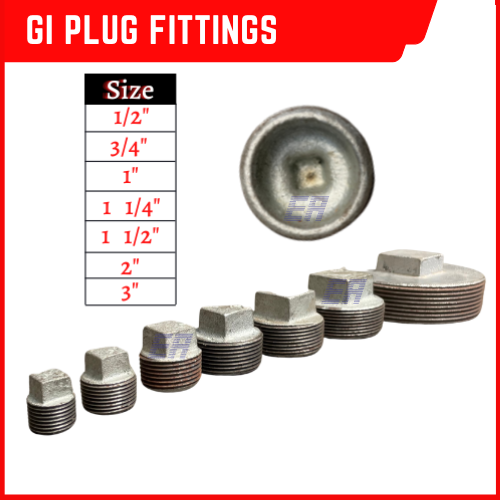 MECH PLUG GI FITTINGS GALVANIZED IRON (AVAILABLE 1/2, 3/4, 1, 1 - 1/4 ...