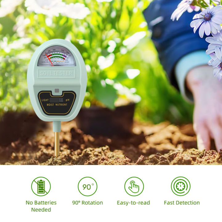 4 in 1 Digital LCD Soil pH Meter Soil Fertility Moisture Light Nutrient ...