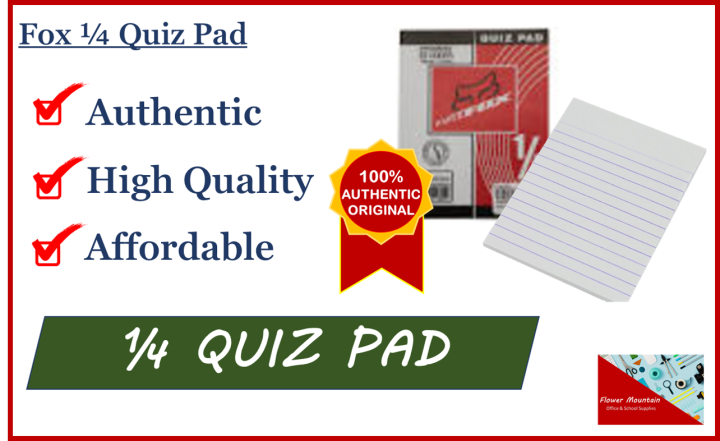 Fox 1/4 Quiz Pad / 10 pads | Lazada PH
